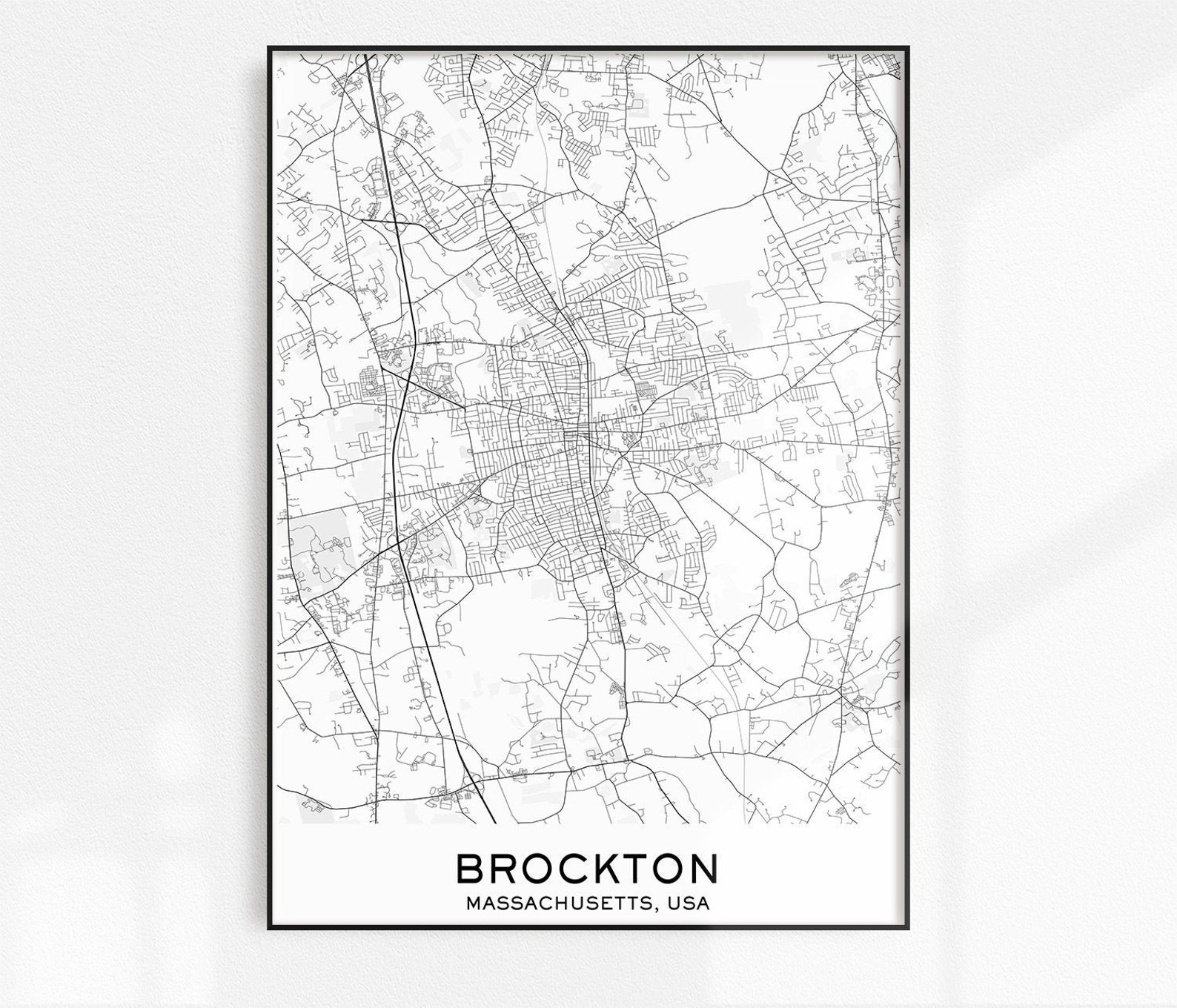 Brockton Map Print City Map Prints Brockton Map City Maps | Etsy