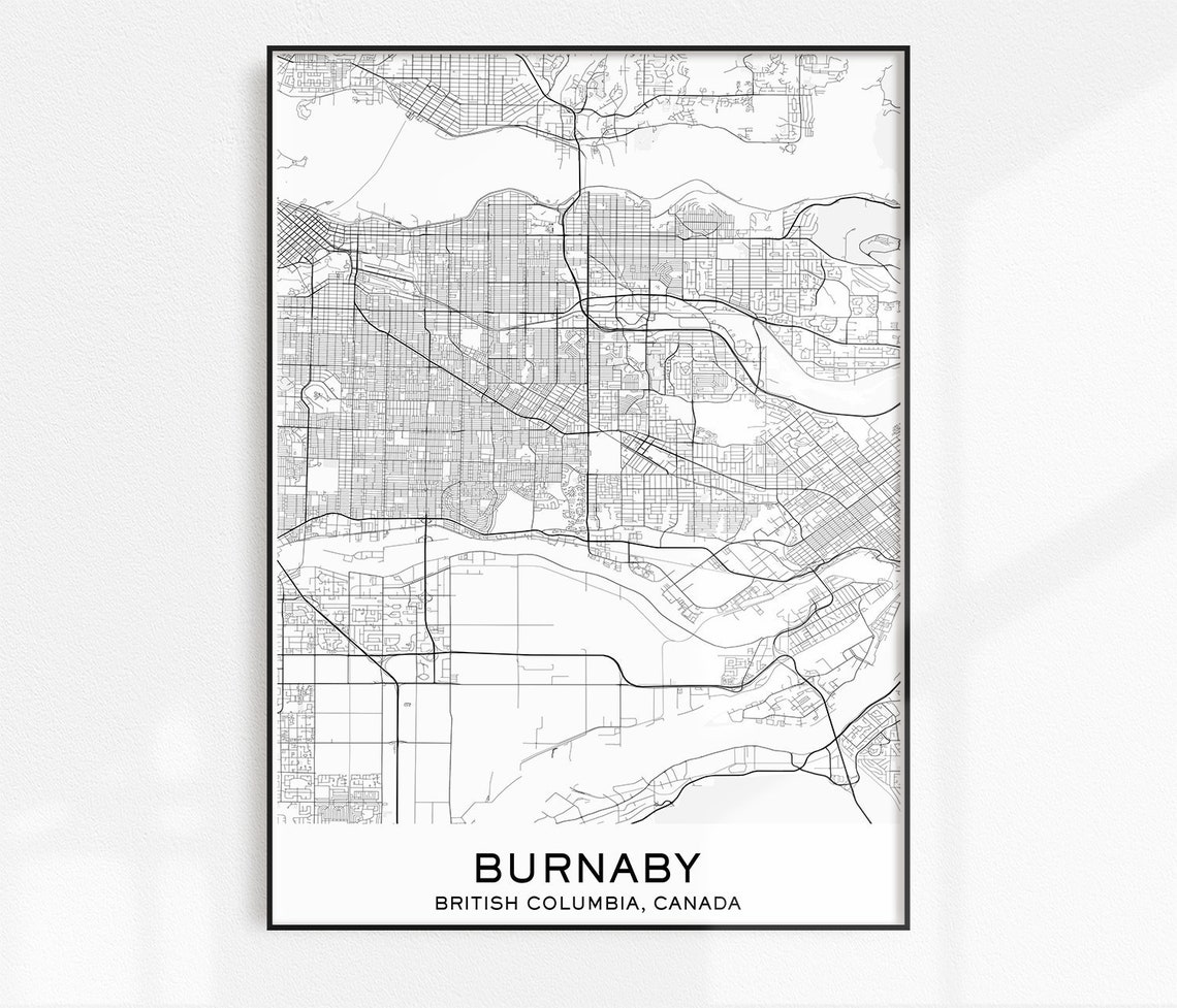 Burnaby Map Print City Map Prints Burnaby Map City Maps | Etsy