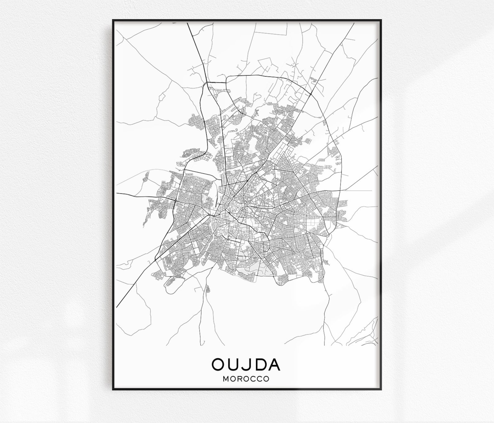 Oujda Map Print Printable Maps Oujda Map City Map Prints | Etsy