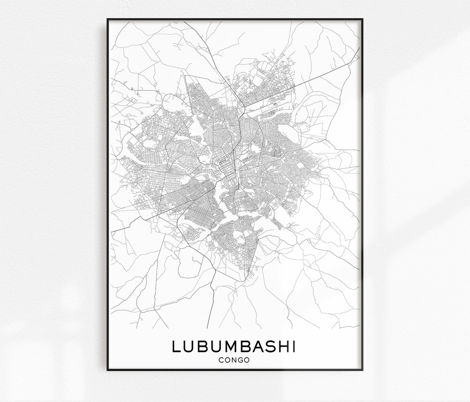 Lubumbashi Map Print Printable Maps Lubumbashi Map City Map | Etsy