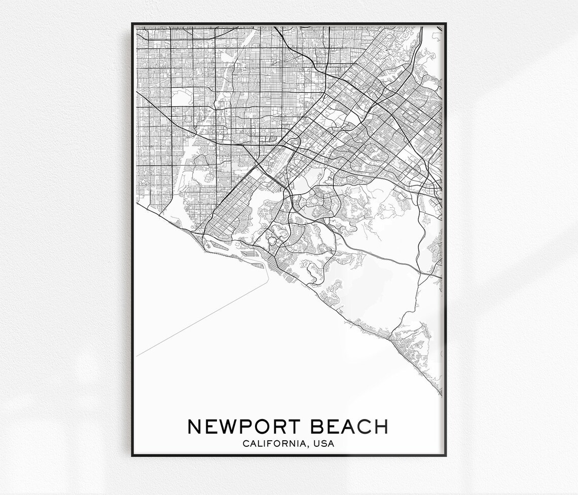 Newport Beach Map Print City Map Prints Newport Beach Map | Etsy