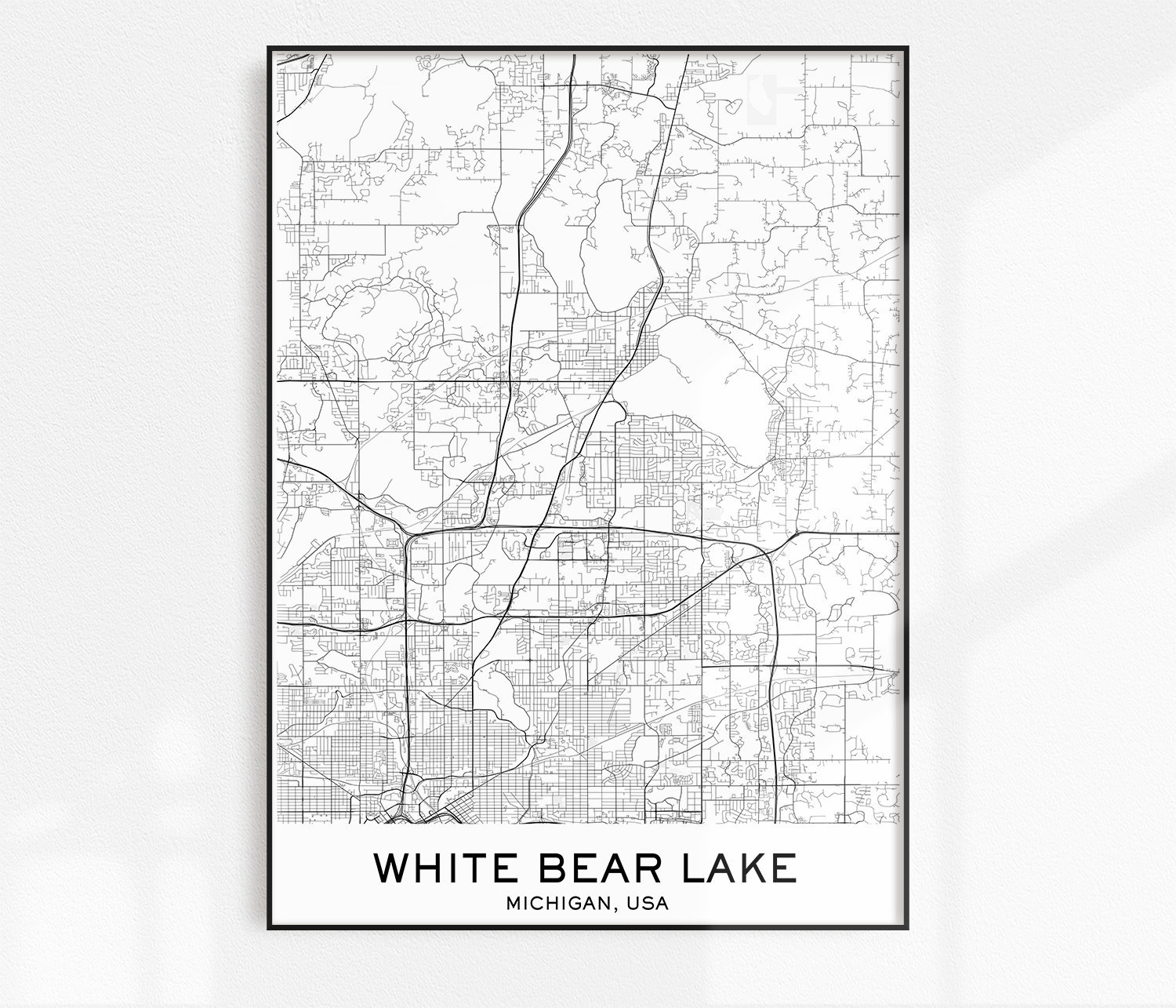 White Bear Lake Map Print City Map Prints White Bear Lake | Etsy
