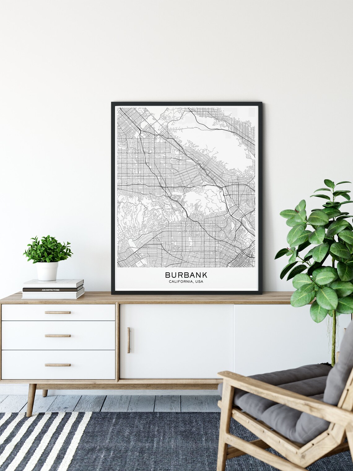 Burbank Map Print City Map Prints Burbank Map City Maps | Etsy
