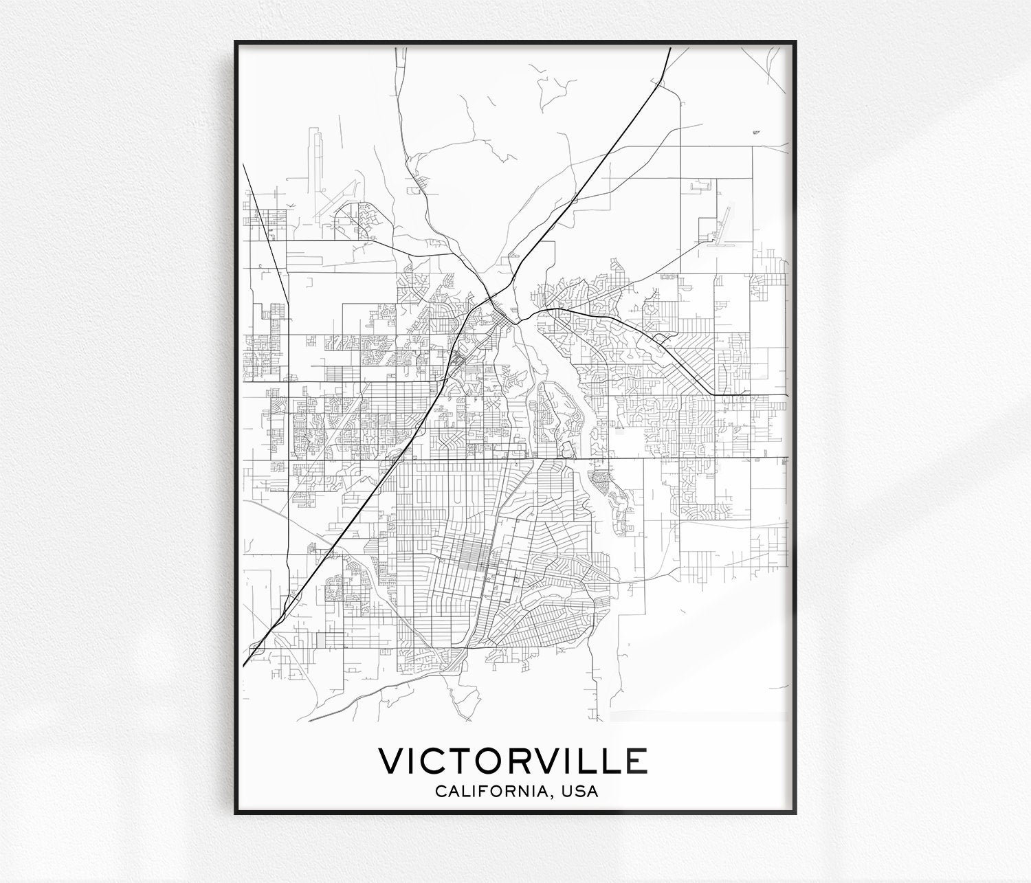 Victorville Map Print City Map Prints Victorville Map City | Etsy