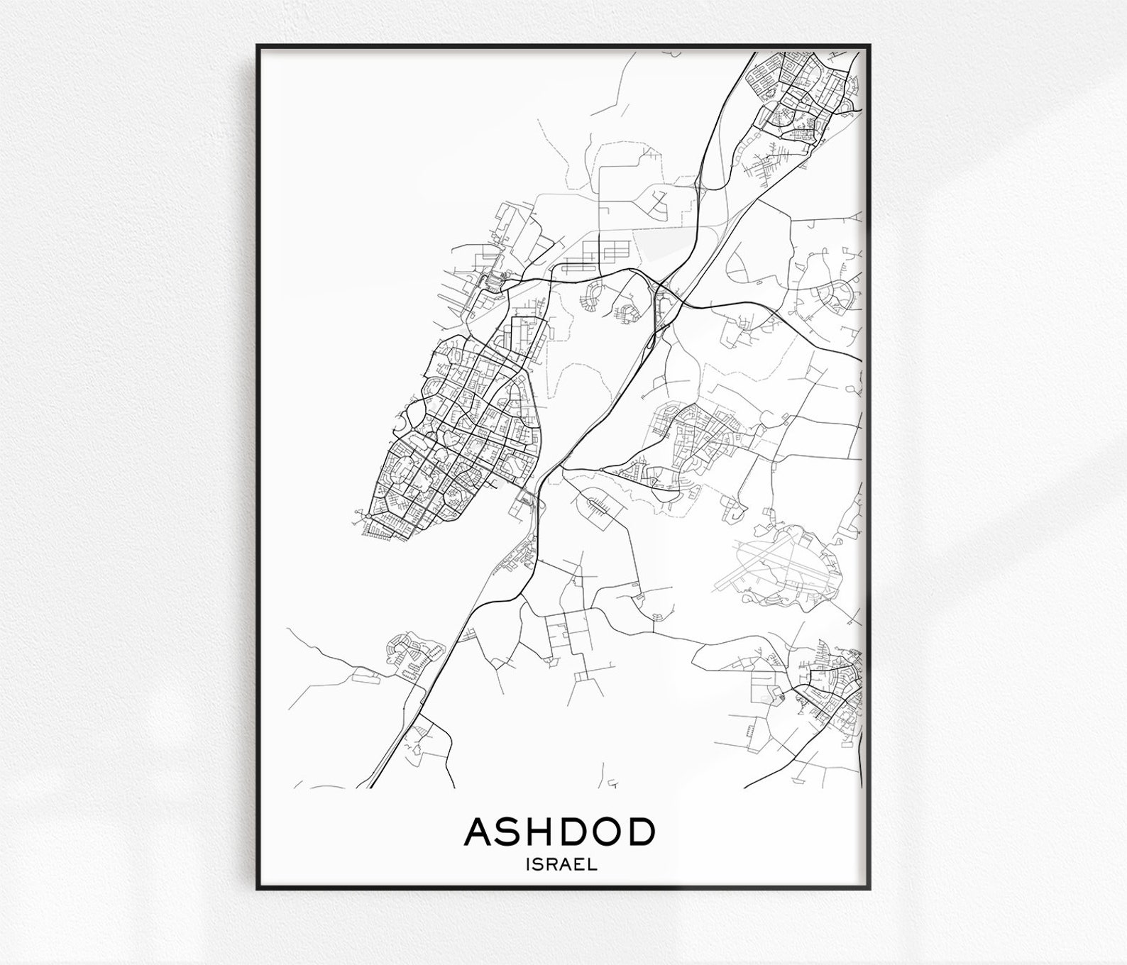 Ashdod Map Print Printable Maps Ashdod Map City Map Prints | Etsy