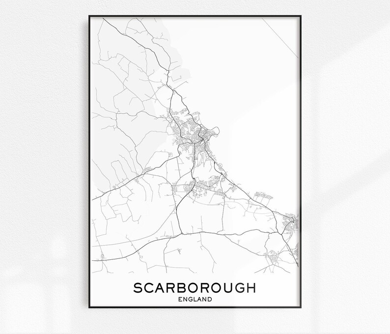 Scarborough Map Print City Map Prints Scarborough Map City | Etsy