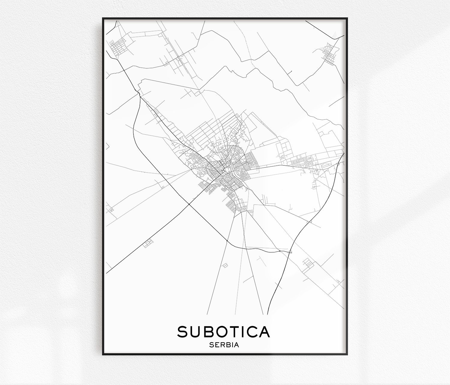 Subotica Map Print City Map Prints Subotica Map City Maps | Etsy