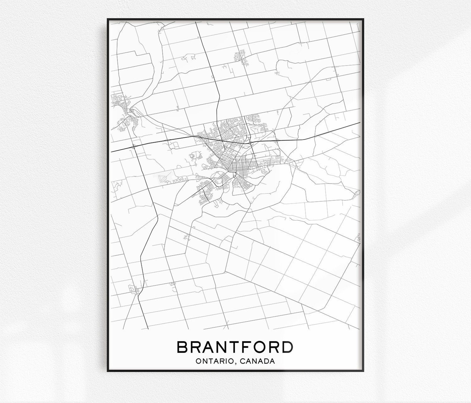 Brantford Map Print City Map Prints Brantford Map City | Etsy