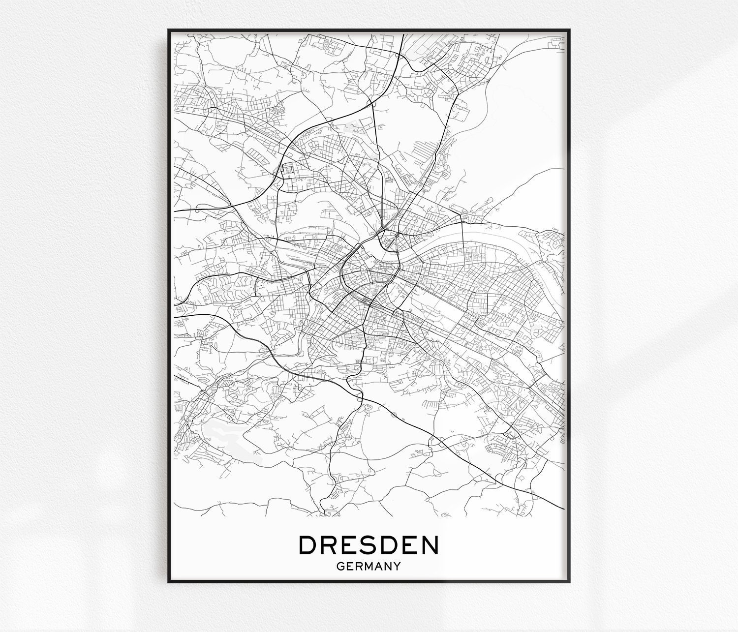 Dresden Map Print City Map Prints Dresden Map City Maps | Etsy