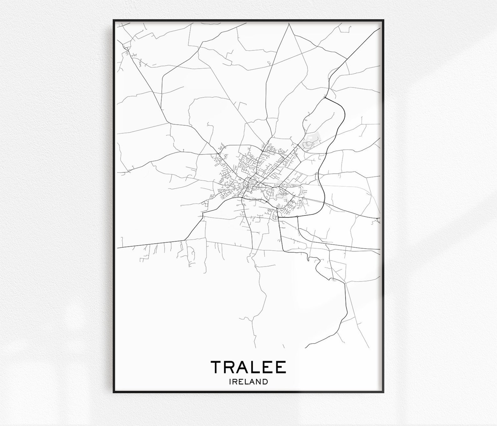 Tralee Map Print City Map Prints Tralee Map City Maps | Etsy