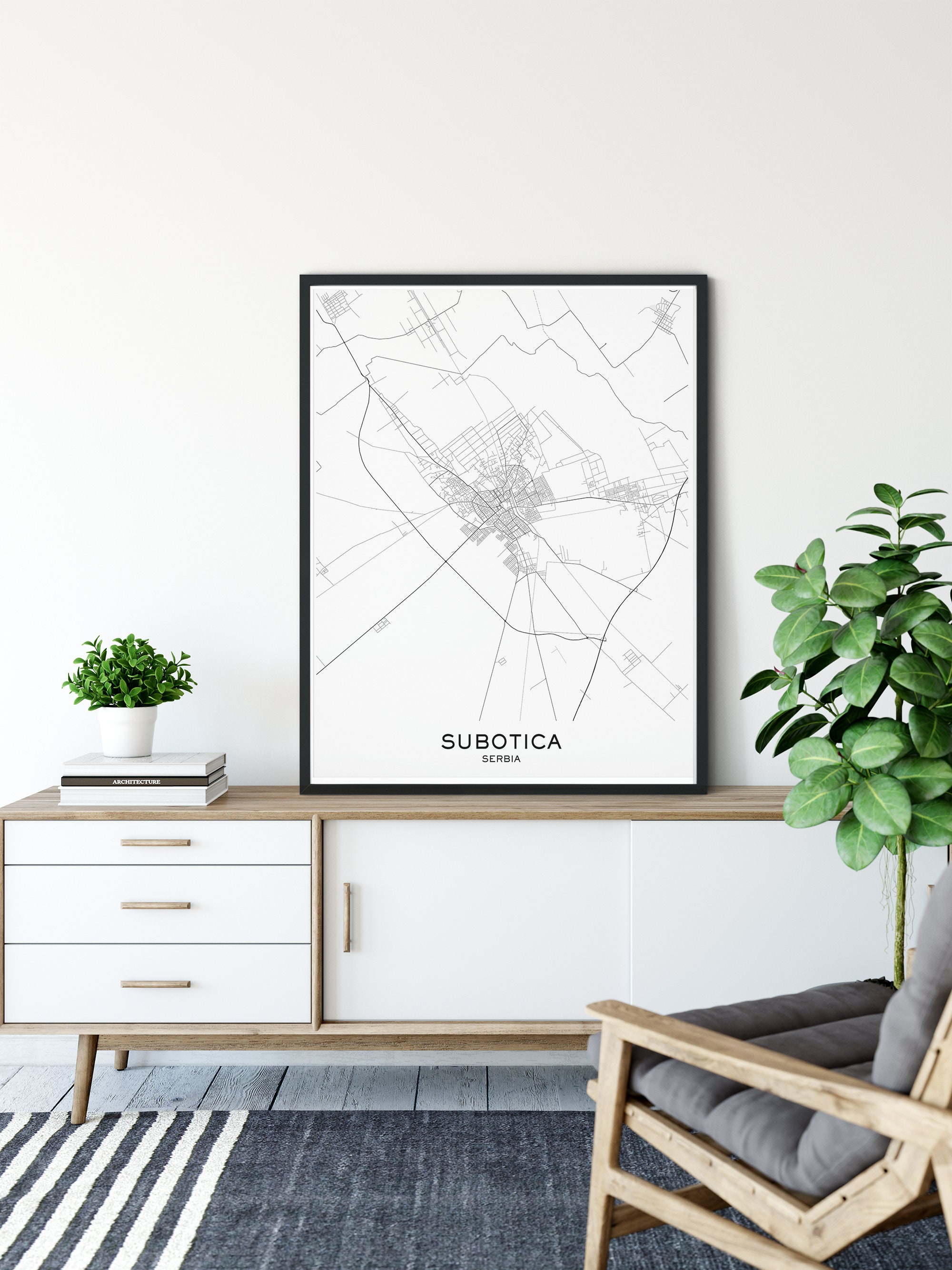 Subotica Map Print City Map Prints Subotica Map City Maps | Etsy