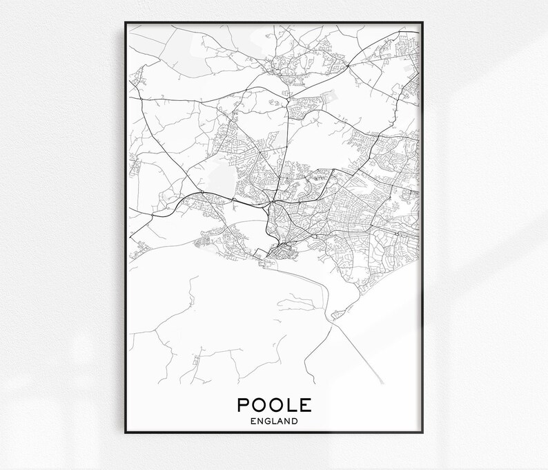 Poole Map Print City Map Prints Poole Map City Maps UK | Etsy