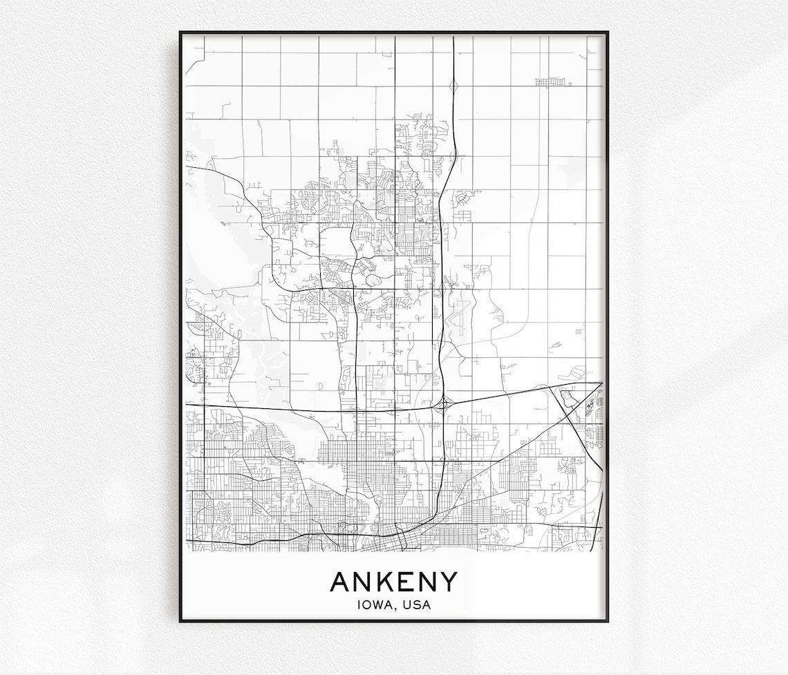 Ankeny Map Print City Map Prints Ankeny Map City Maps Iowa | Etsy