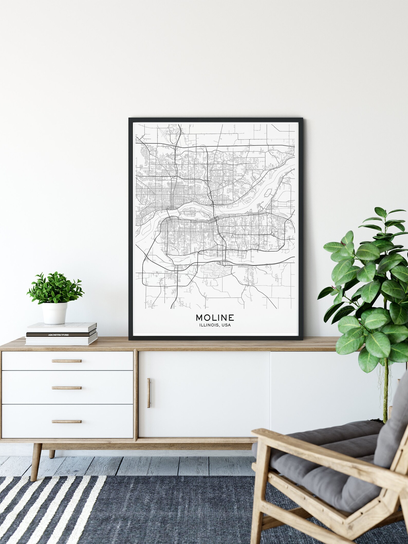 Moline Map Print City Map Prints Moline Map City Maps | Etsy