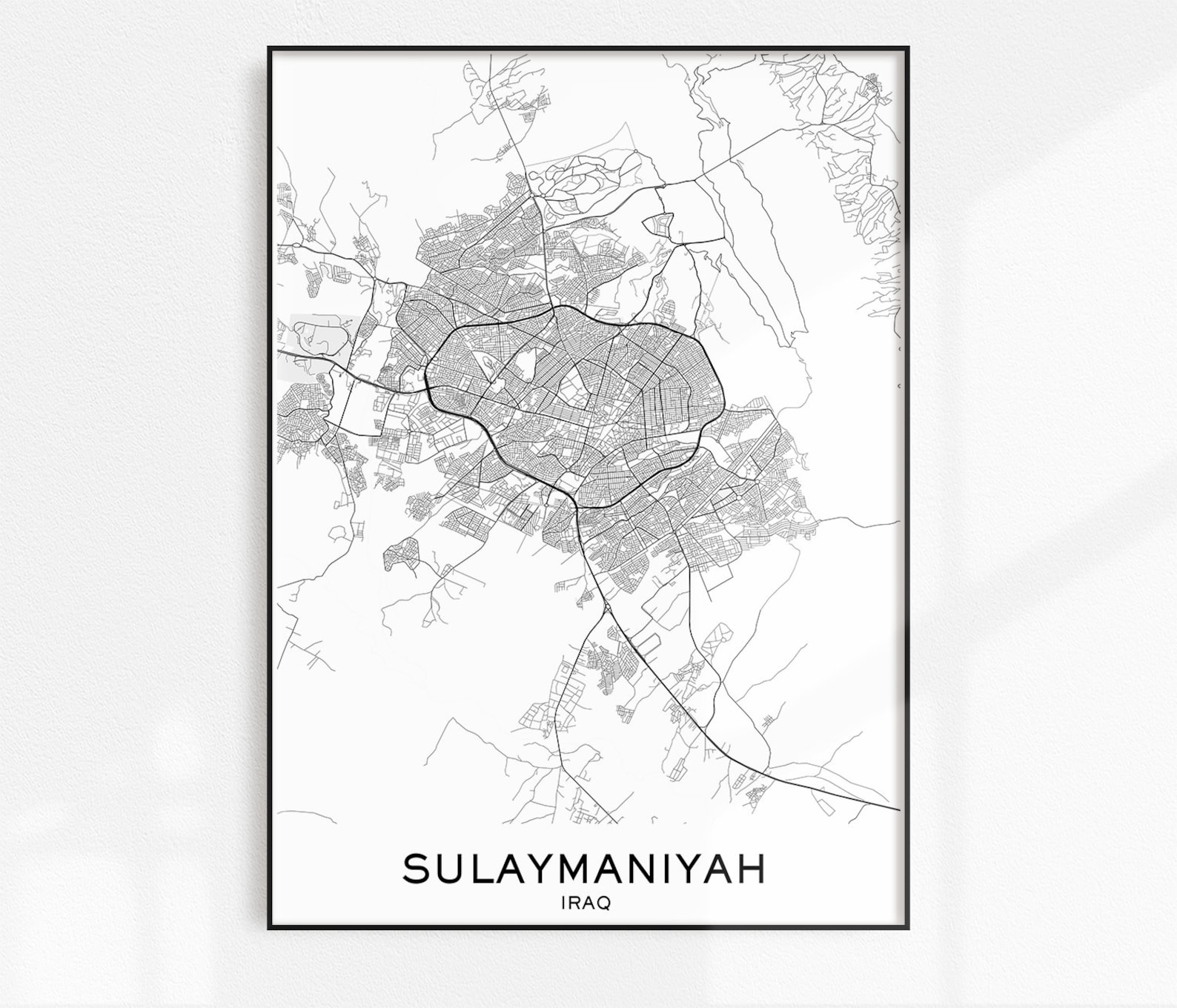 Sulaymaniyah Map Print Printable Maps Sulaymaniyah Map City | Etsy
