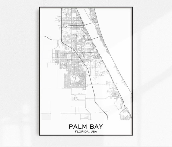 Palm Bay Map Print City Map Prints Palm Bay Map City Maps | Etsy