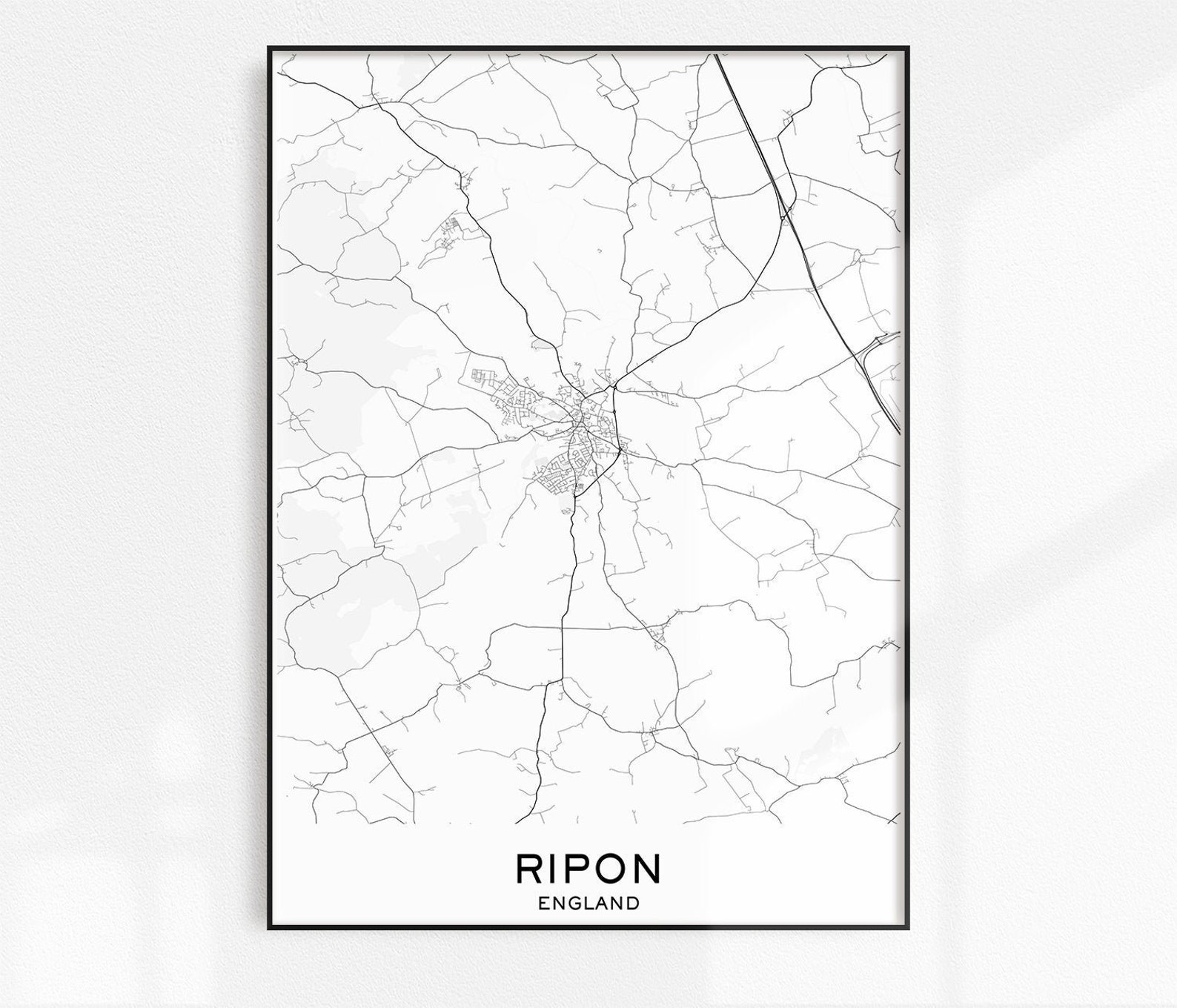 Ripon Map Print City Map Prints Ripon Map City Maps UK | Etsy