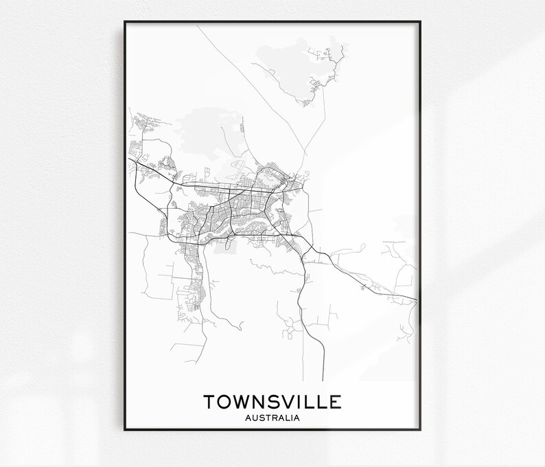 Townsville Map Print City Map Prints Townsville Map City | Etsy