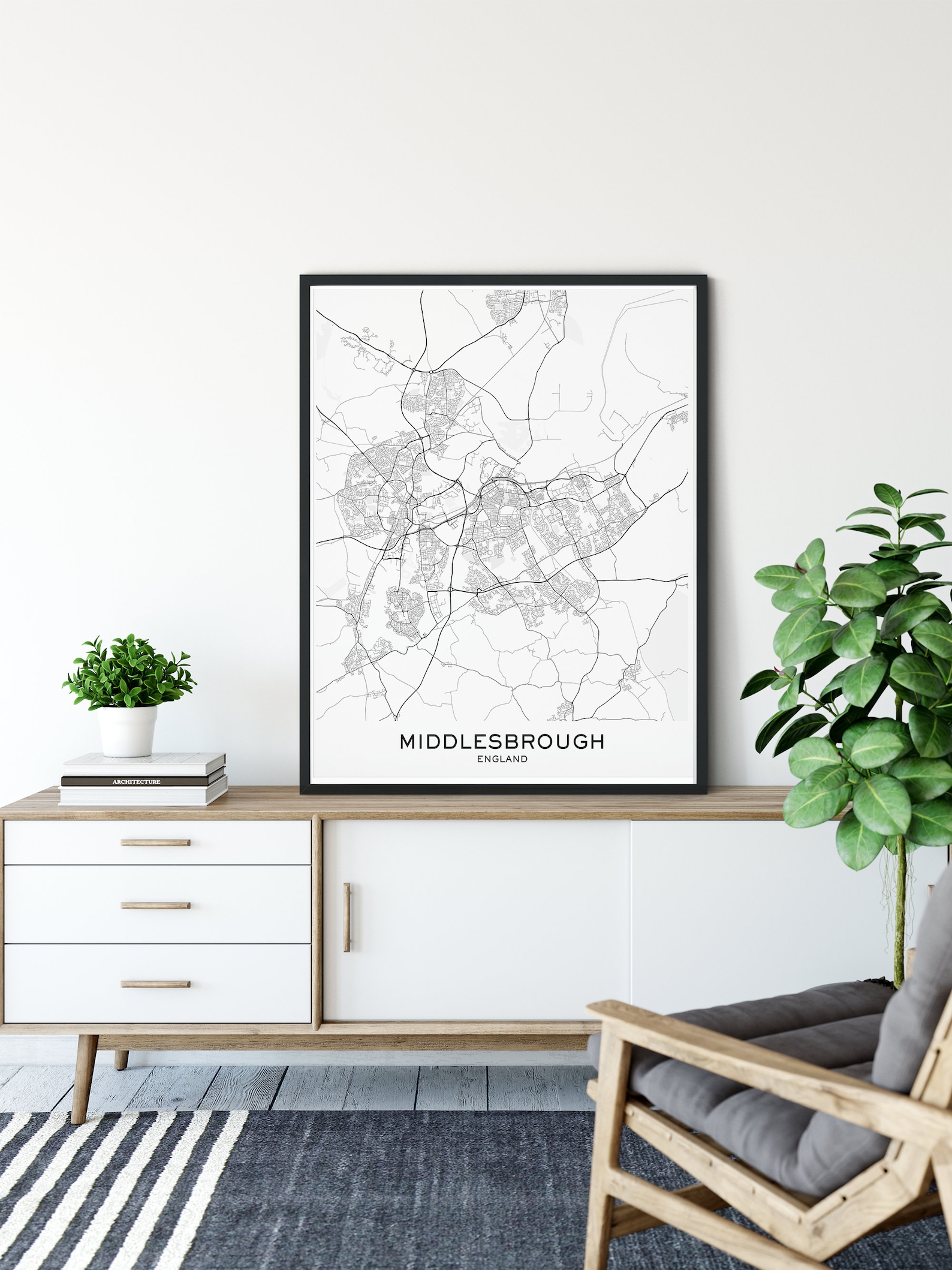 Middlesbrough Map Print City Map Prints Middlesbrough Map | Etsy