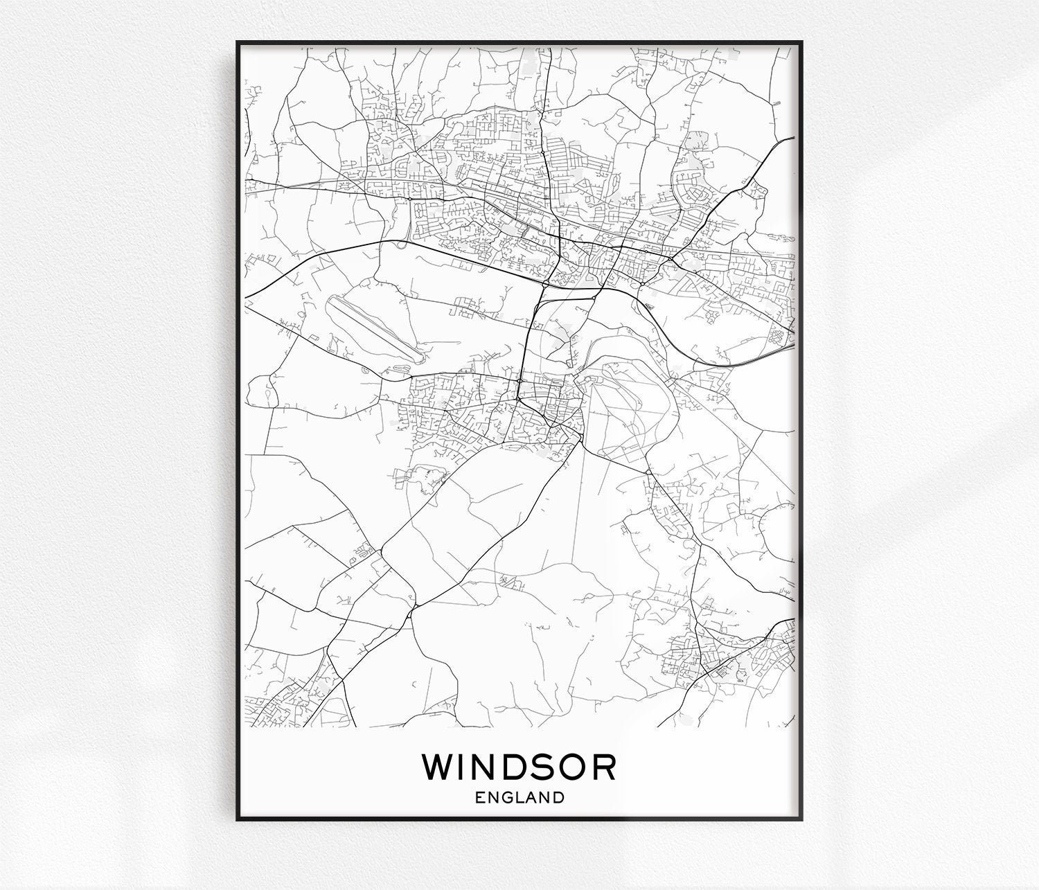 Windsor Map Print City Map Prints Windsor Map City Maps UK | Etsy