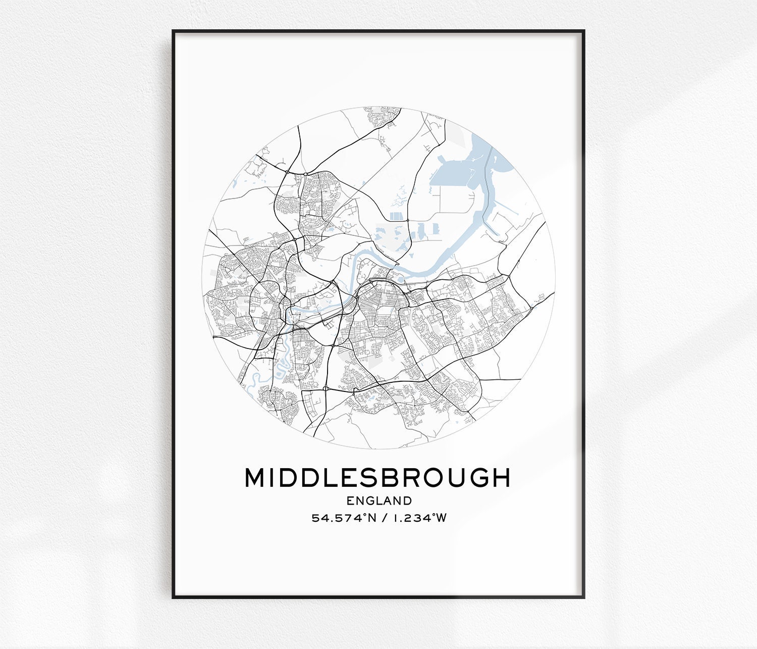 Middlesbrough Map Print Digital Map Prints Printable Maps | Etsy