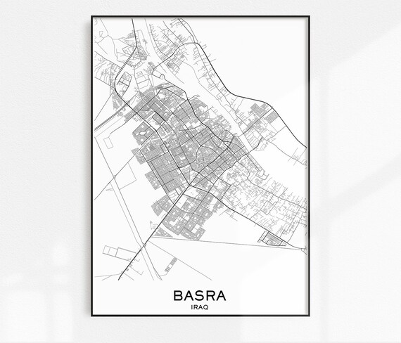 Basra Map Print Printable Maps Basra Map City Map Prints | Etsy