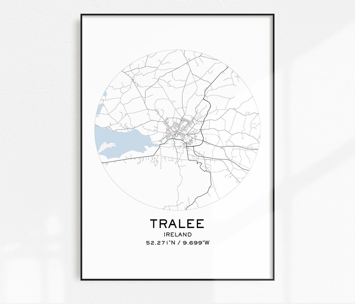 Tralee Map Print Digital Map Prints Printable Maps Tralee | Etsy