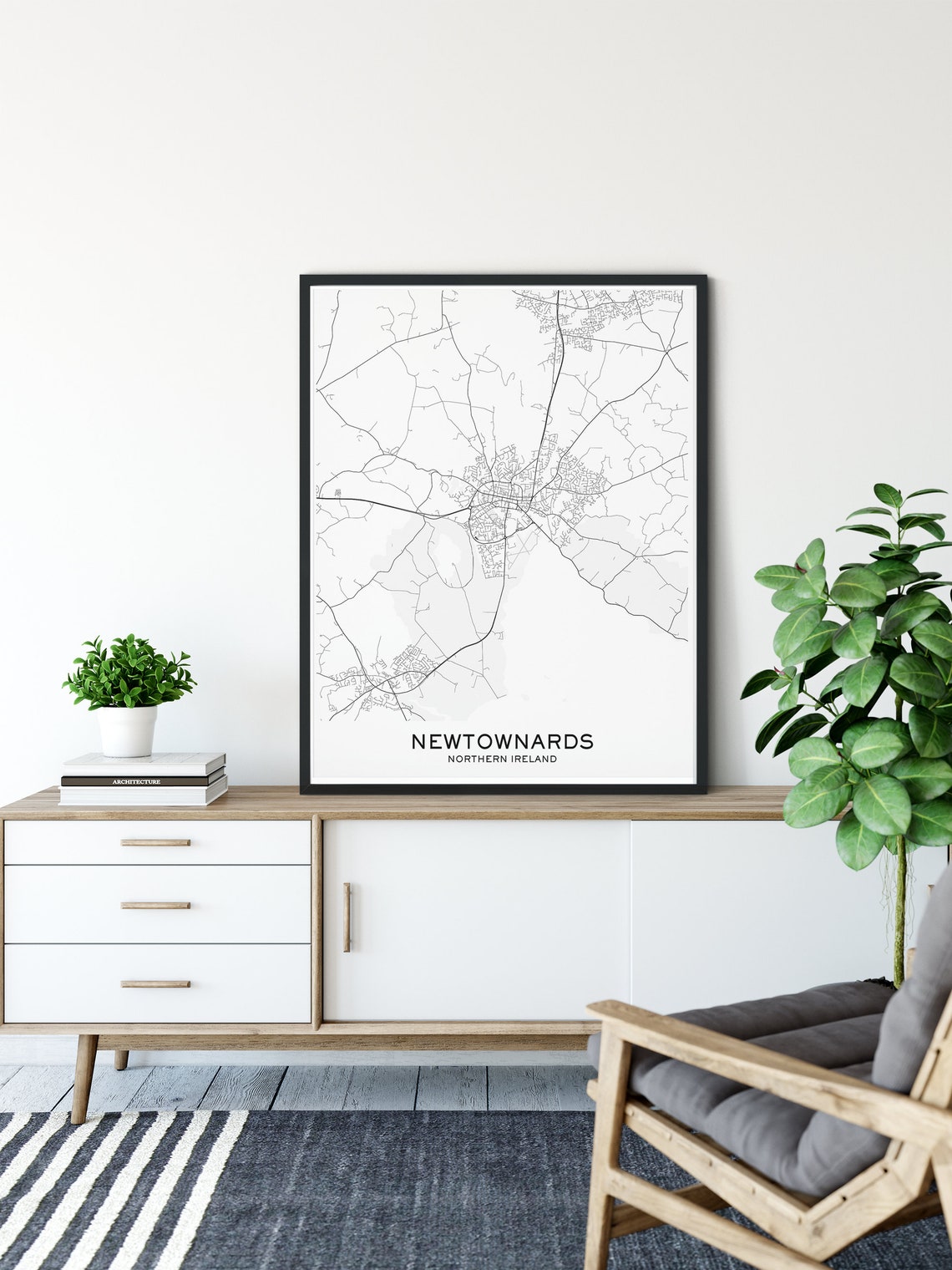 Newtownards Map Print City Map Prints Newtownards Map City | Etsy