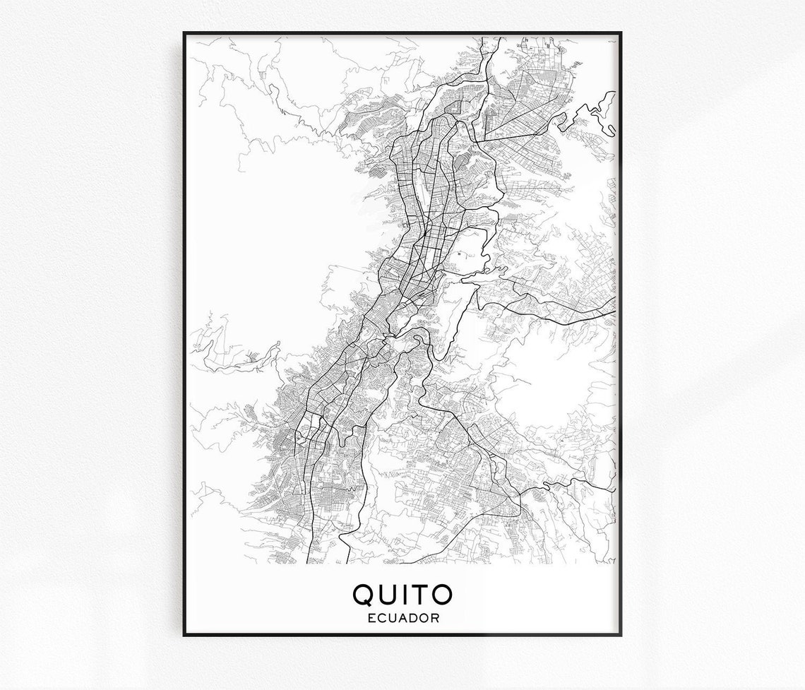 Quito Map Print City Map Prints Quito Map City Maps | Etsy