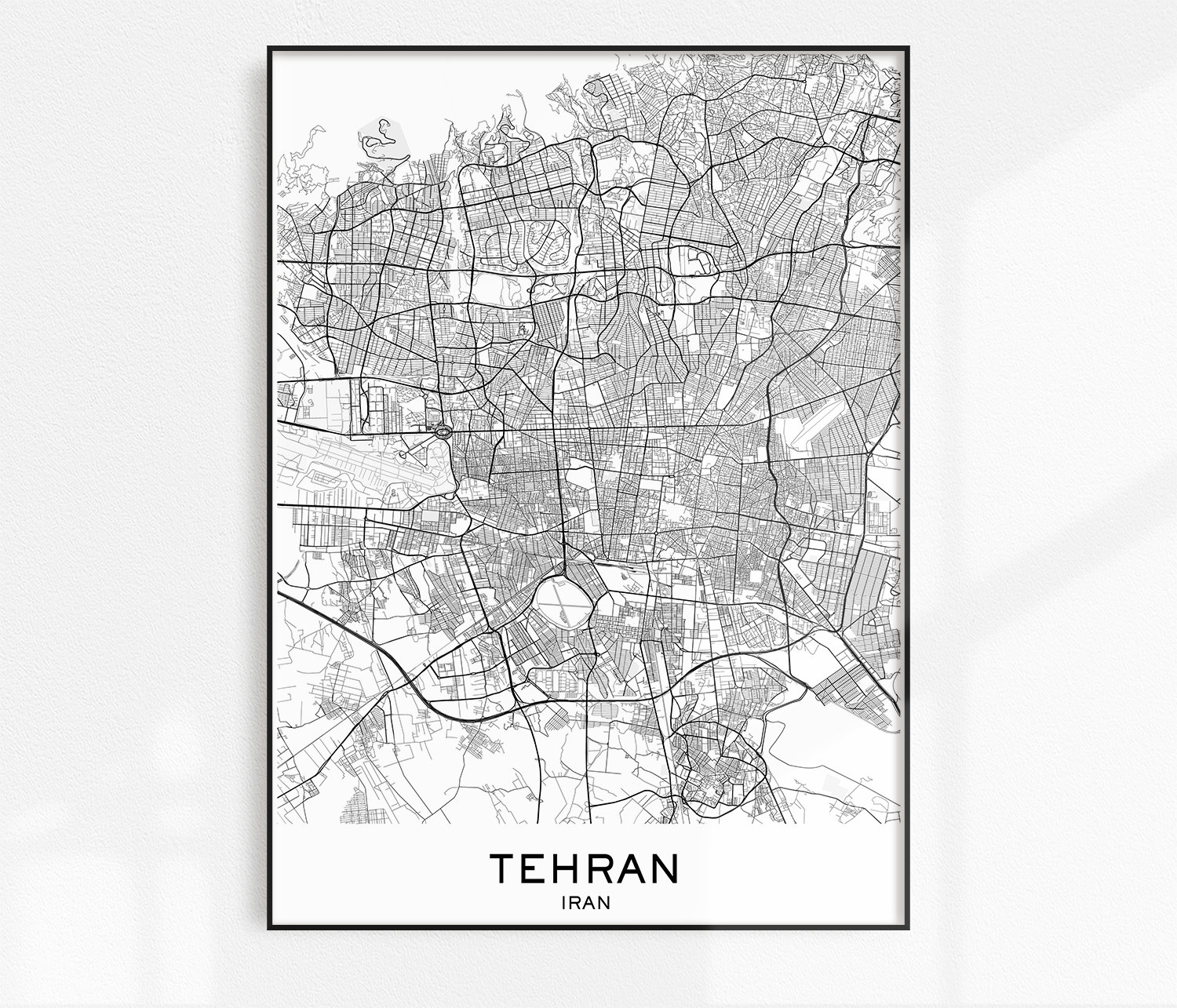 Tehran Map Print Printable Maps Tehran Map City Map Prints | Etsy