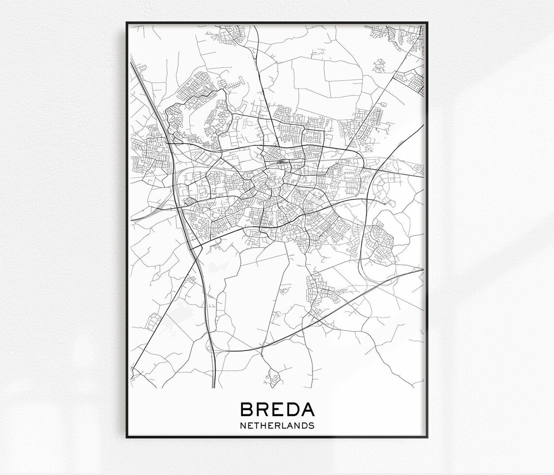 Breda Map Print City Map Prints Breda Map City Maps | Etsy