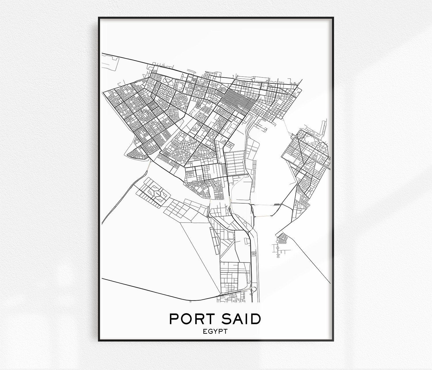Port Said Map Print Printable Maps Port Said Map City Map | Etsy