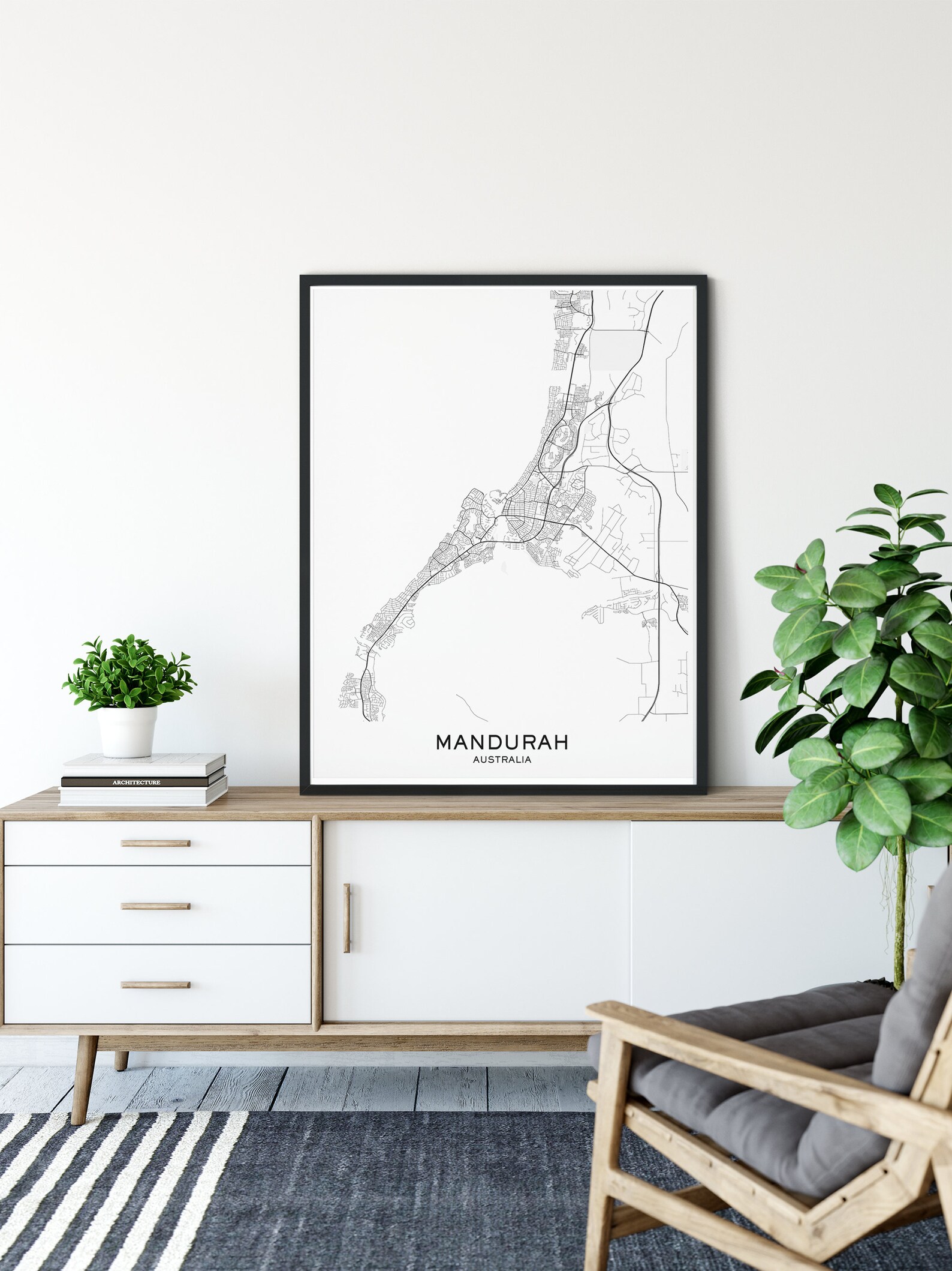 Mandurah Map Print City Map Prints Mandurah Map City Maps | Etsy