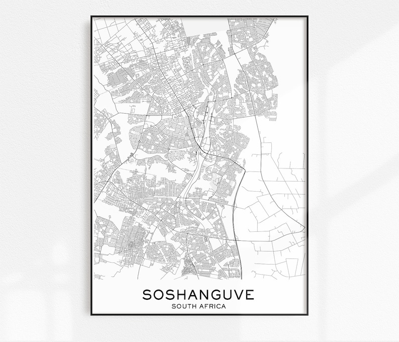 Soshanguve Map Print Printable Maps Soshanguve Map City Map | Etsy