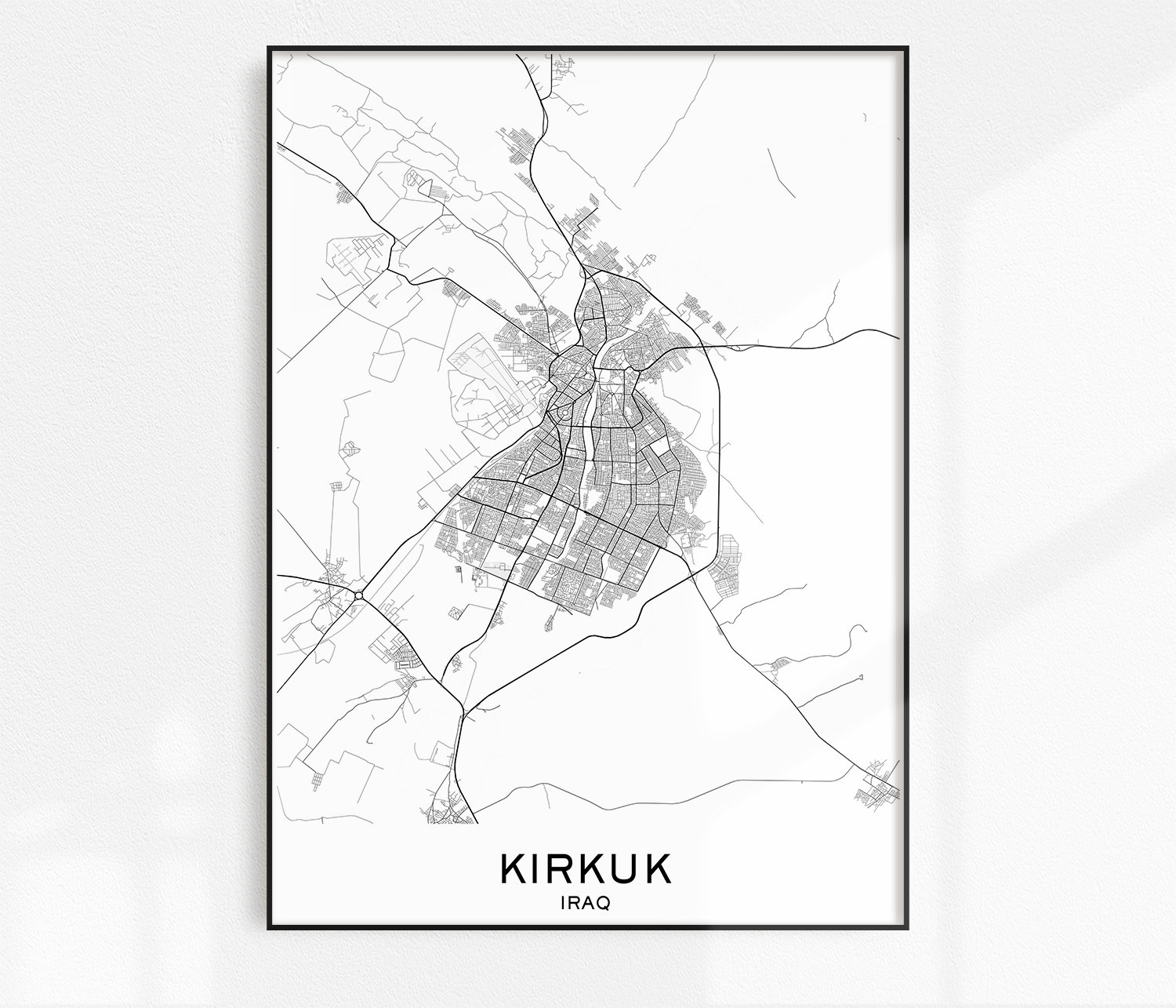 Kirkuk Map Print Printable Maps Kirkuk Map City Map Prints | Etsy