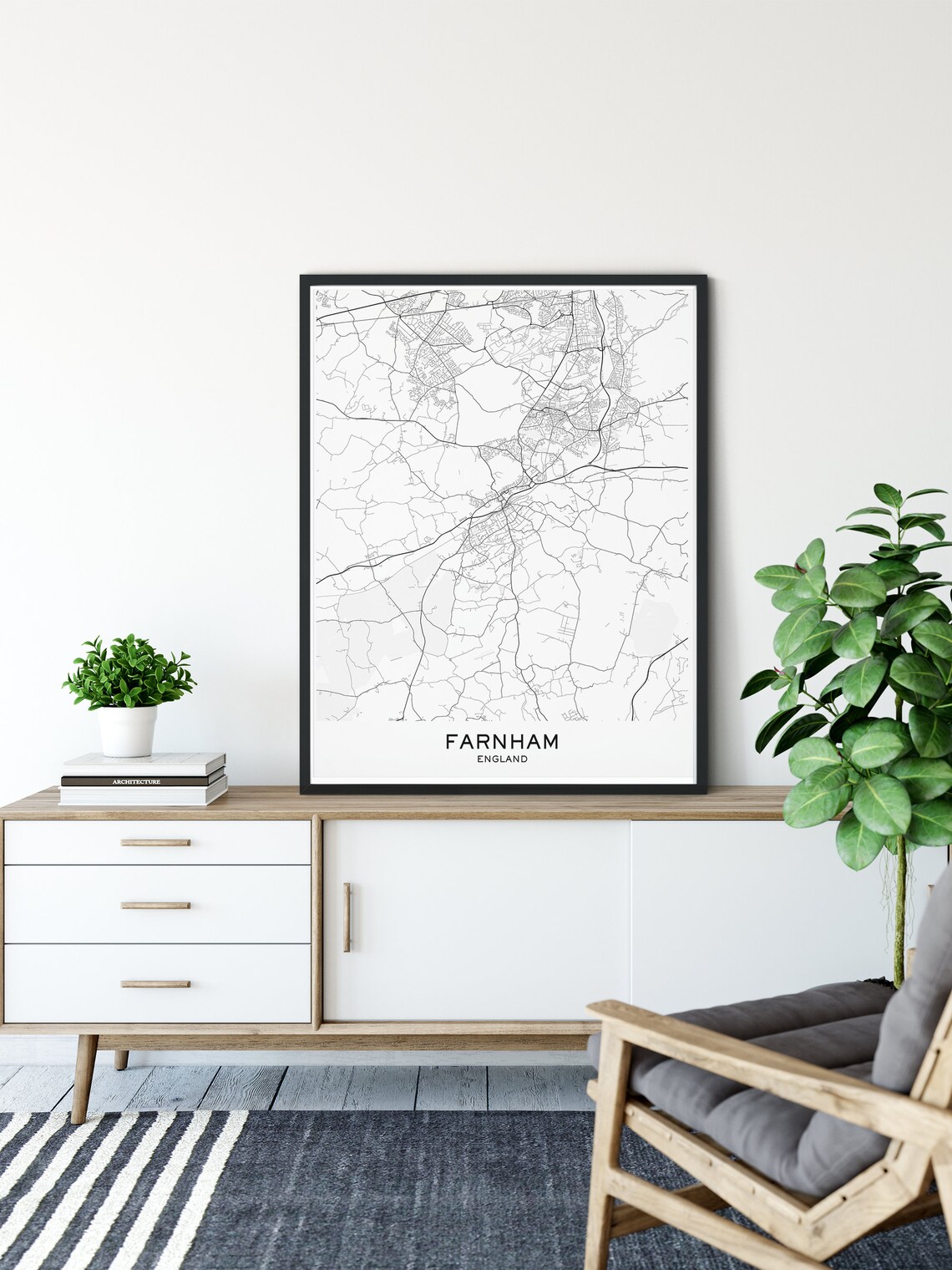 Farnham Map Print City Map Prints Farnham Map City Maps UK | Etsy