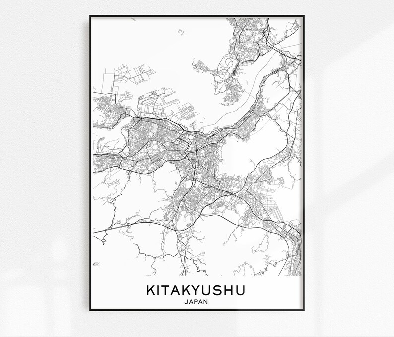 Kitakyushu Map Print Printable Maps Kitakyushu Map City Map | Etsy