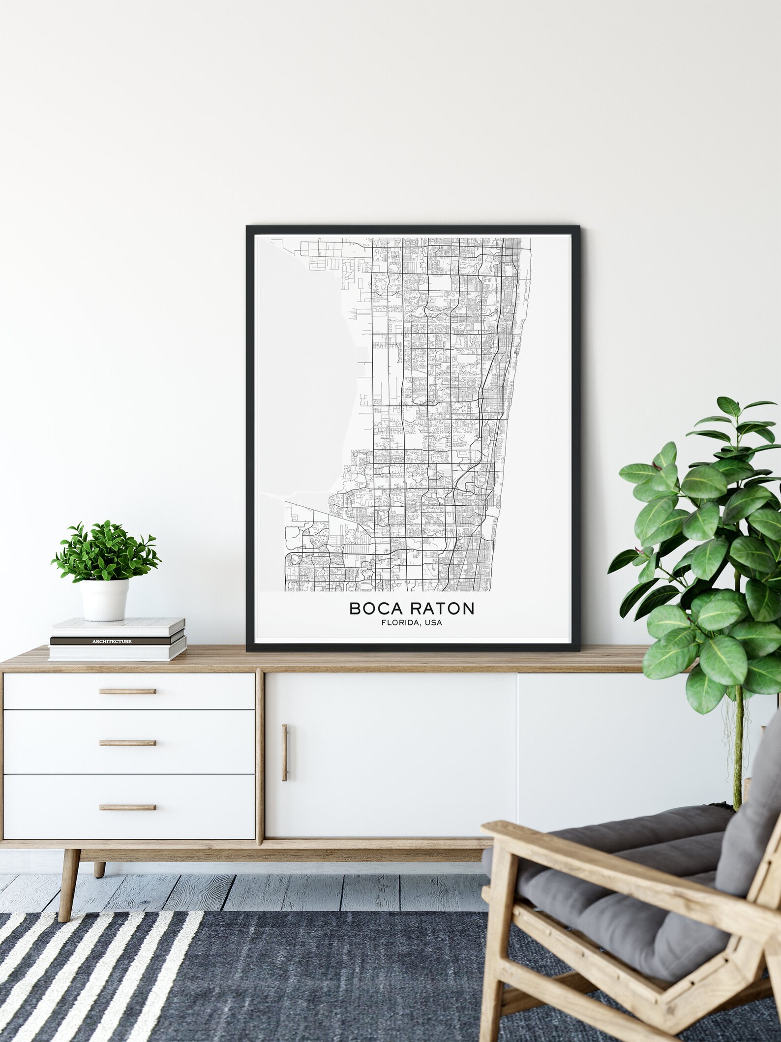 Boca Raton Map Print City Map Prints Boca Raton Map City | Etsy