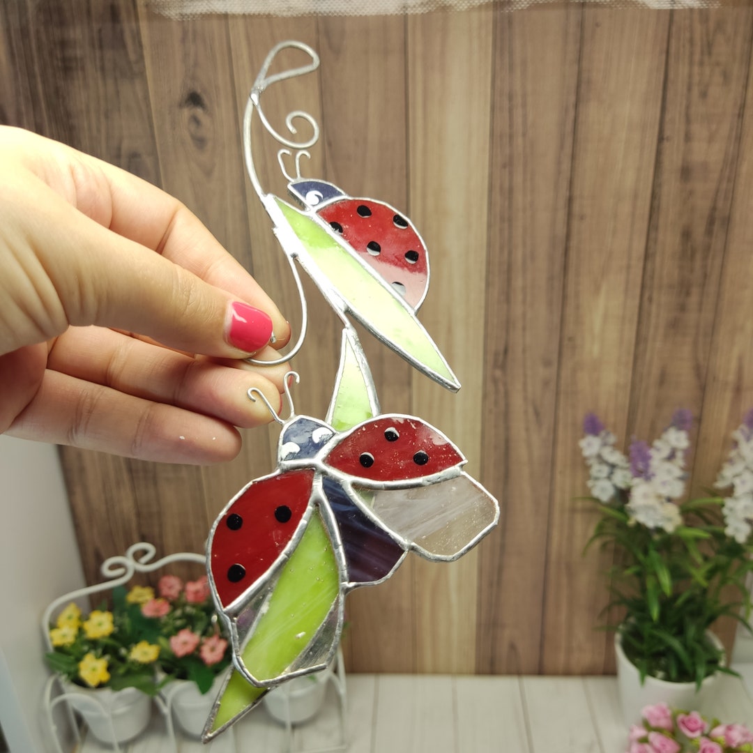 Stained Glass Ladybug, Glass Ladybug Gift, Ladybug Ornament, Stained ...
