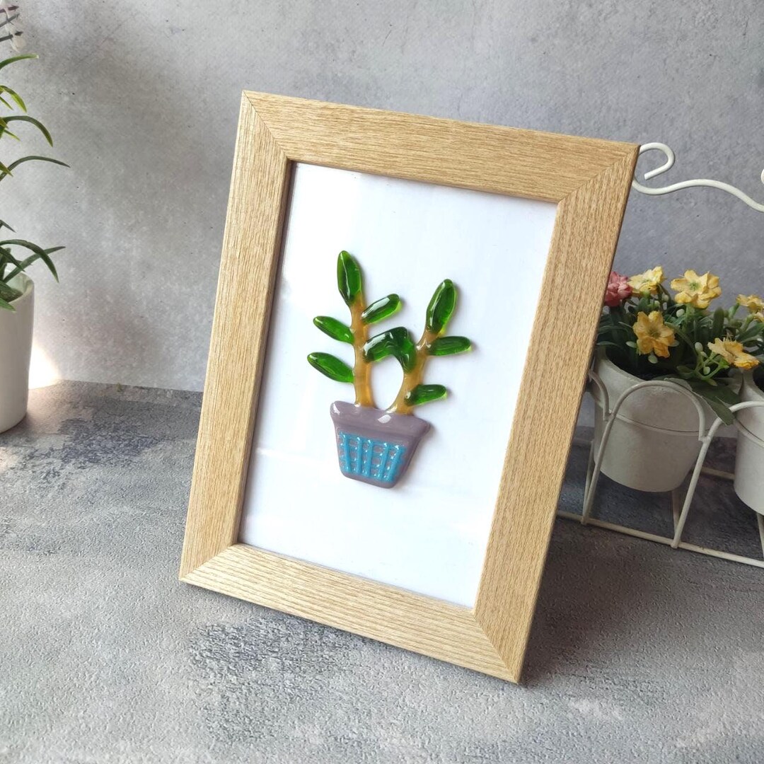 Fusing Plant Glass Wall Art, Art Glass, Fused Glass, Botanical Wall Art ...