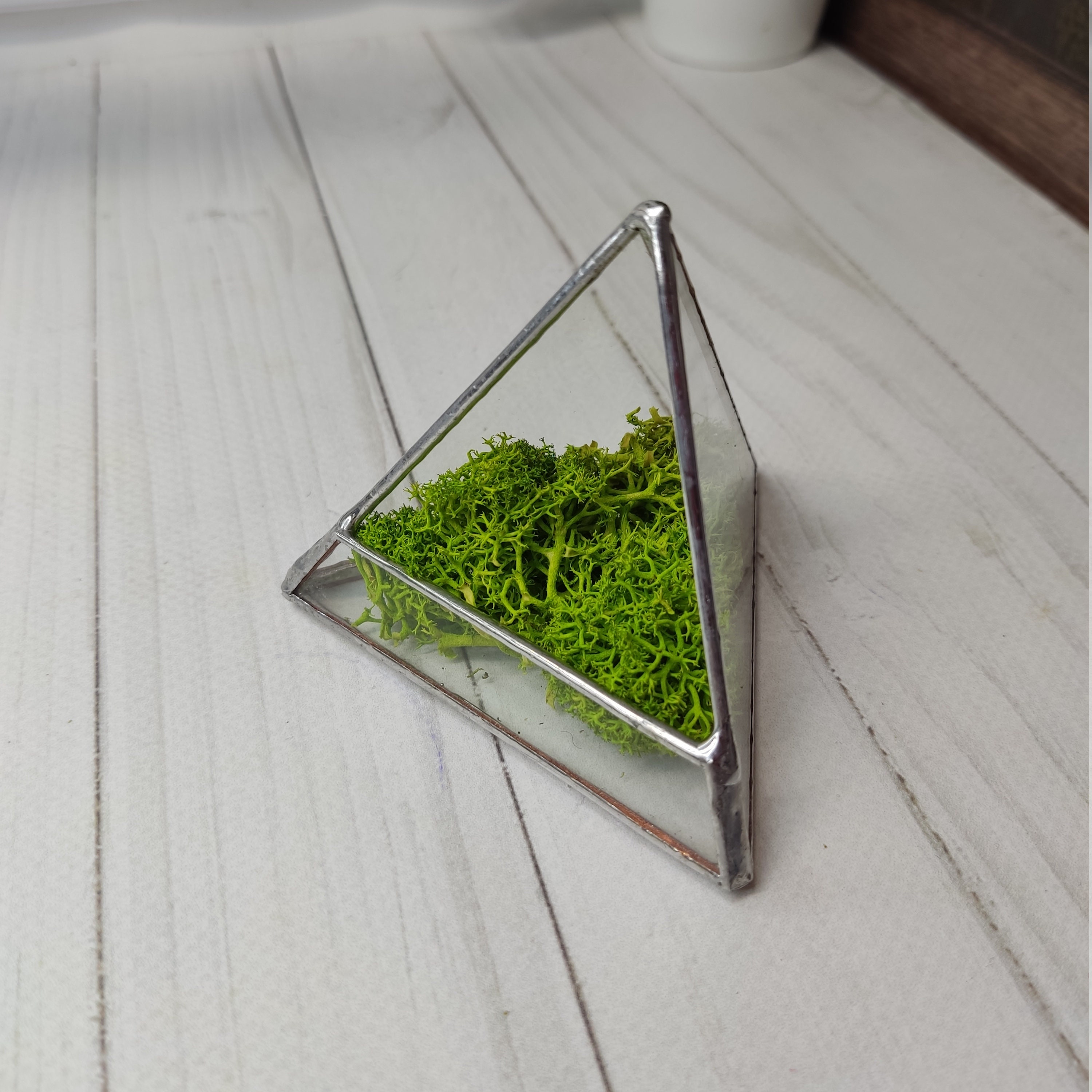Mini Florarium stained glass Triangular Florarium Glass | Etsy