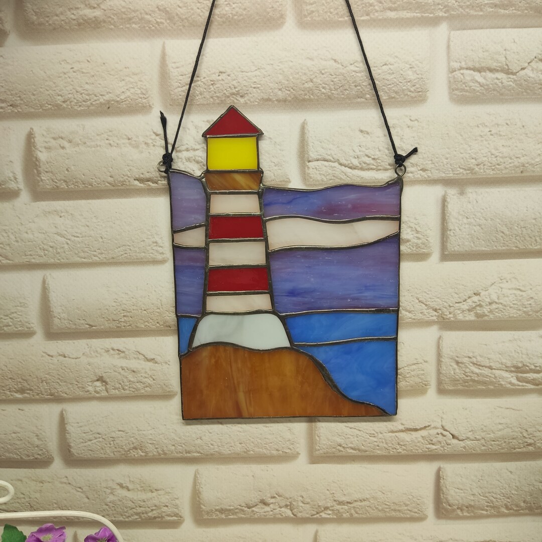 Stained Glass Lighthouse, Lighthouse Decor, Lighthouse Gift, Small ...