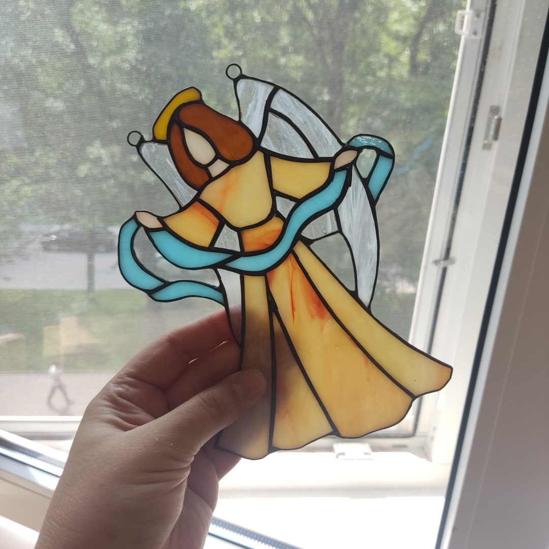 Guardian Angel Glass, Stained Glass Decor for the Window, Colored Glass ...