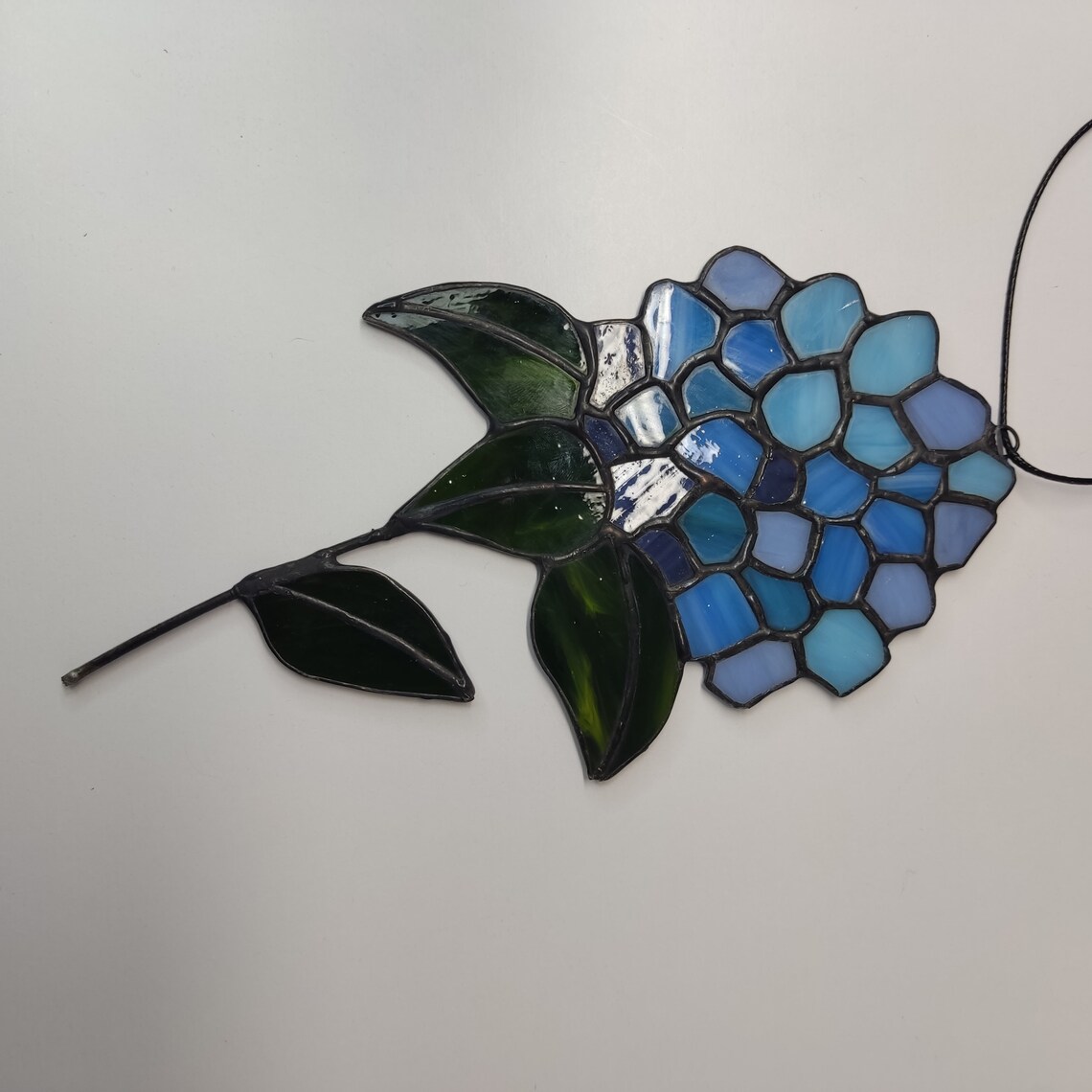 Stained Glass Hydrangea Blue Hydrangea Floral Stained Glass | Etsy
