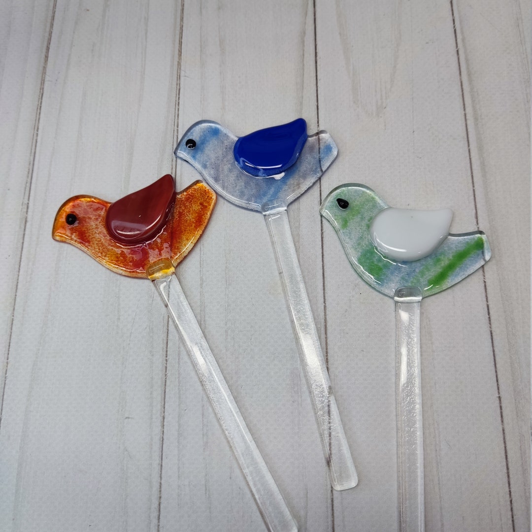 Fusing Glass Bird, Colored Birds, Bird Decoration, Figurine for Garden ...