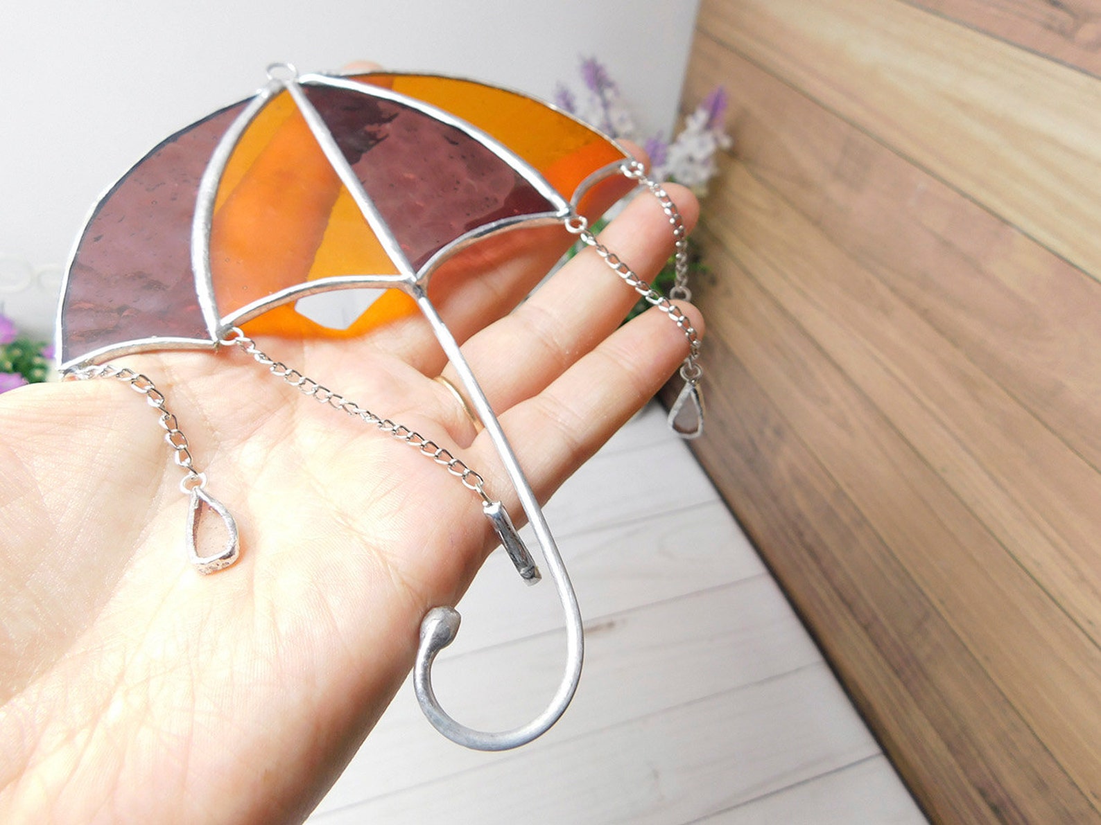 Stained Glass Umbrella Modern Suncatcher Rain and Umbrella - Etsy