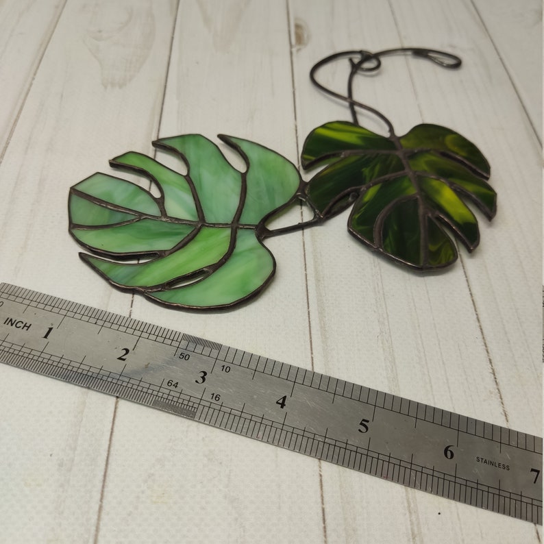 Stained Glass Monstera Window Hanging Stained Glass Panel - Etsy
