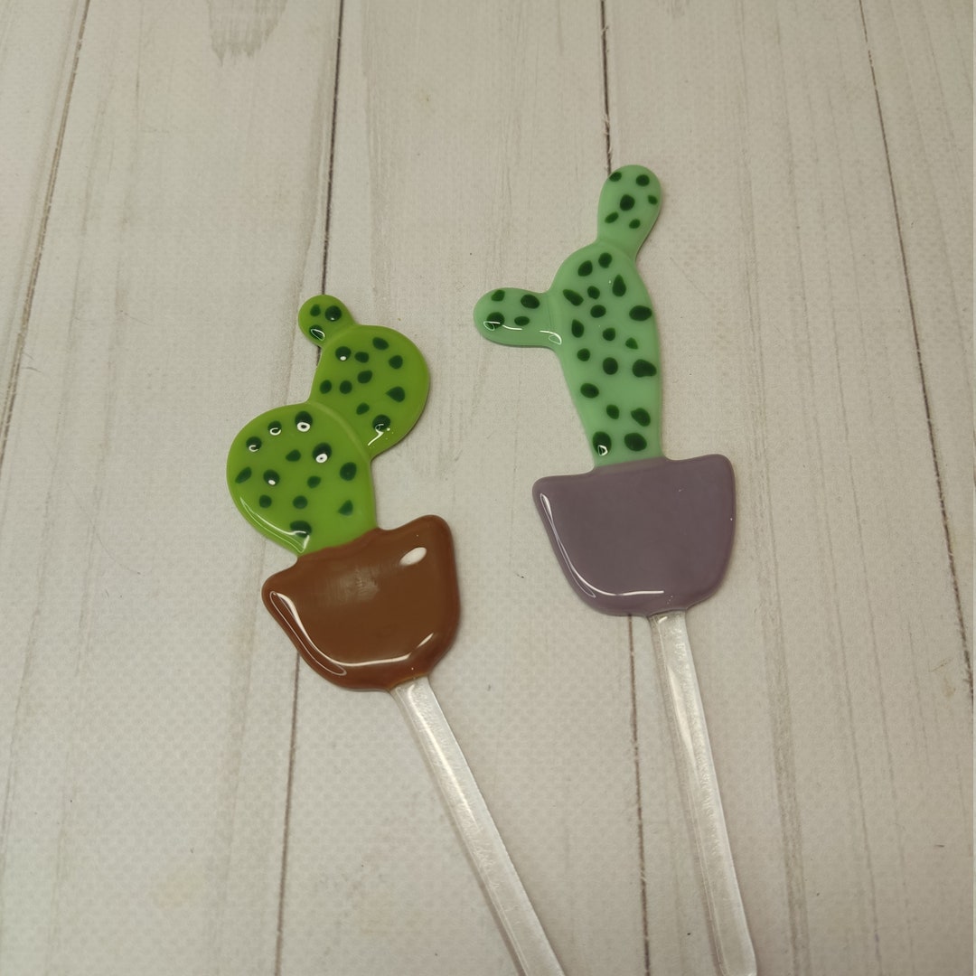 Set of 2 Cacti, Glass Cactus, Plant Pot Decoration, Plant Ornament ...