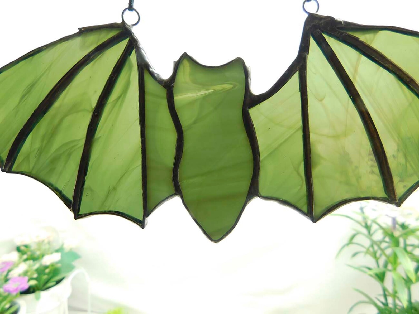 Black Translucent Bat Stained Glass Bat Halloween Decor | Etsy