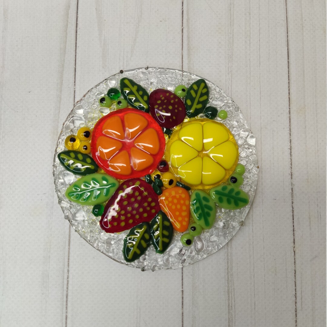 Coaster Glass Fusing, Handmade Citrus Glass, Suncatcher Pattern, Window ...